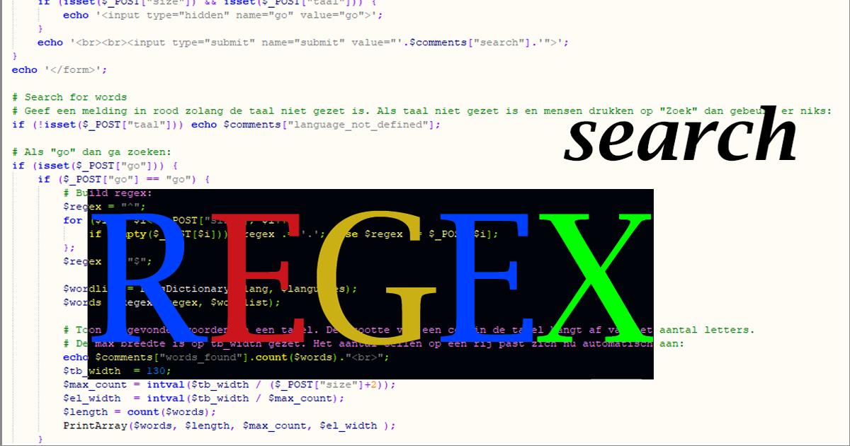 Find patterns in words with Regex Search!